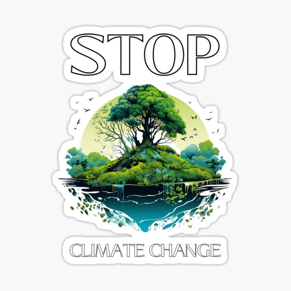 "Stop climate change" Sticker for Sale by Mateusz Majcherek | Redbubble