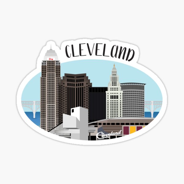 "Cleveland CLE Skyline" Sticker for Sale by erguller | Redbubble