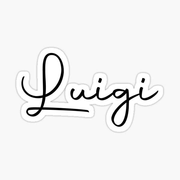 "Luigi Cursive Name Label" Sticker for Sale by NafilNafiz | Redbubble