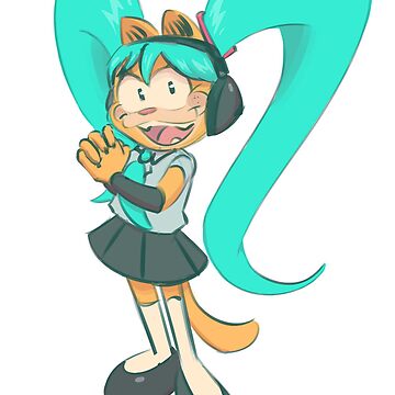 "Garfield Miku" Sticker for Sale by Oignonpen | Redbubble