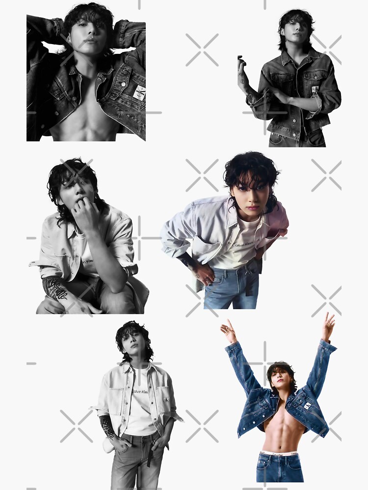"jungkook calvin klein sticker pack 1" Sticker for Sale by Seugriseyo ...