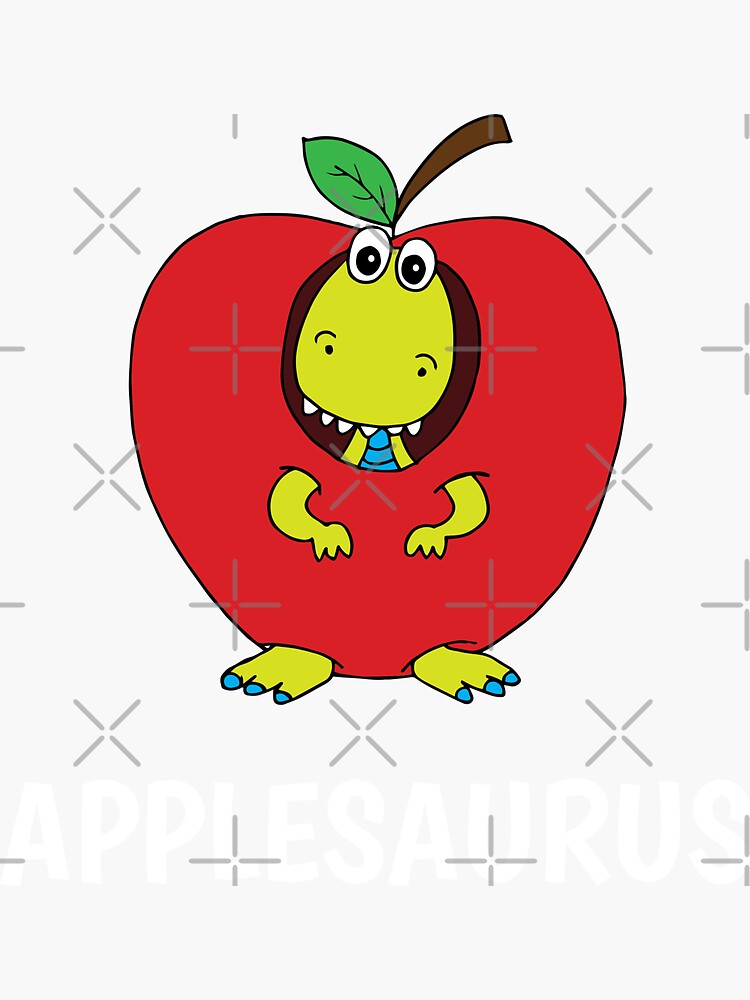 "Applesaurus Dinosaur In Apple Costume" Sticker for Sale by fatamyfan1 | Redbubble