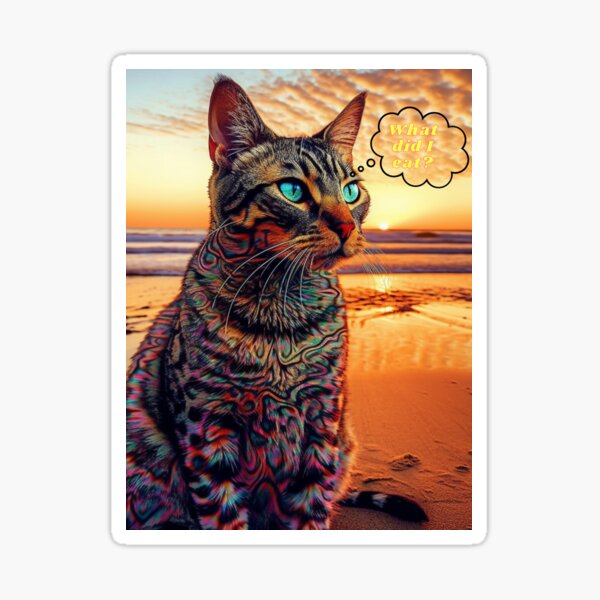 "Hungry Cat" Sticker for Sale by Cam2222 | Redbubble