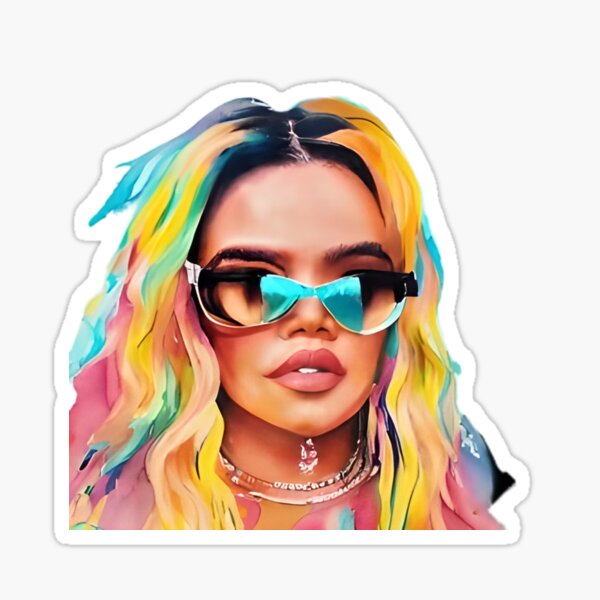 "Karol G with animated style" Sticker by MadelynG71 | Redbubble