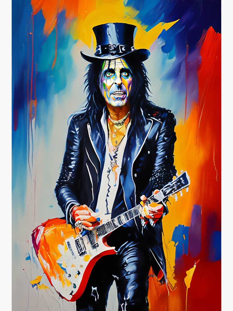 "Modern Art Heavy Metal Rocker Alice Cooper" Sticker for Sale by ...