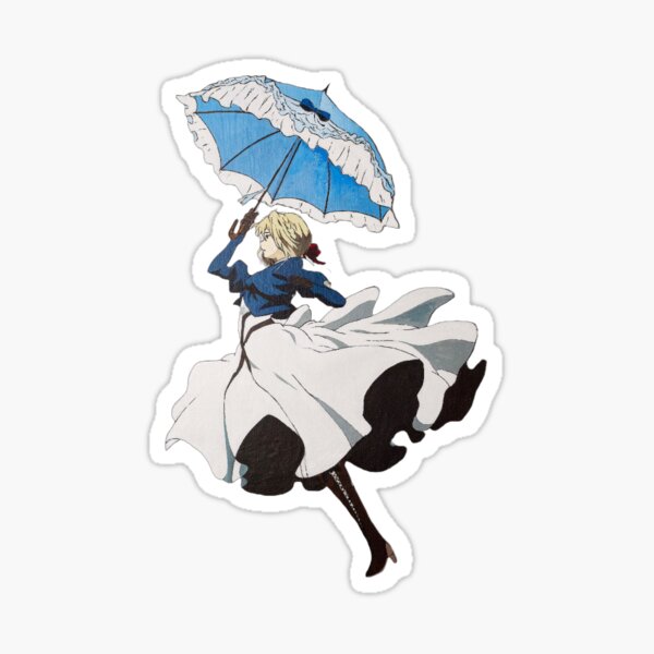 "Violet Evergarden Parasol Acrylic Painting" Sticker for Sale by ...