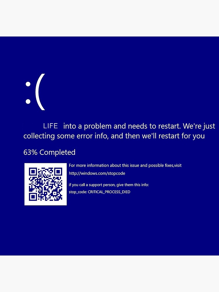 "blue screen error" Sticker for Sale by Garahud | Redbubble