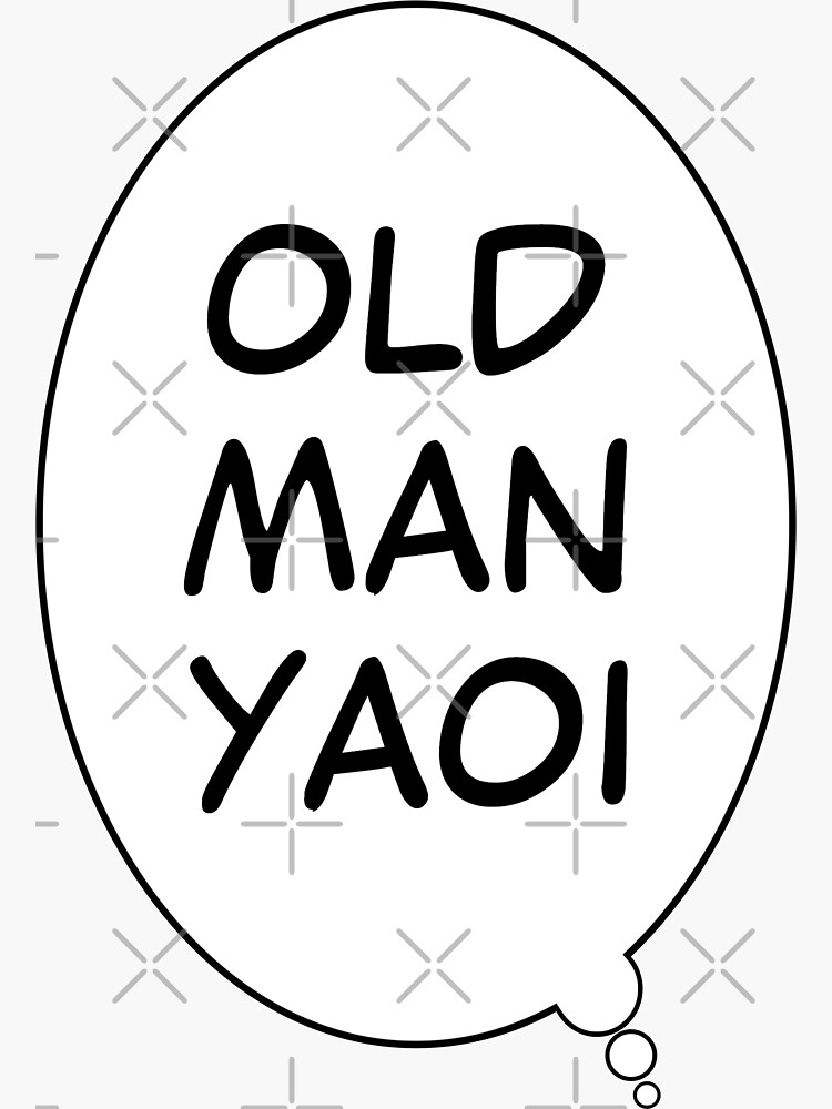 "old man yaoi manga thought bubble" Sticker for Sale by g0r0mi | Redbubble