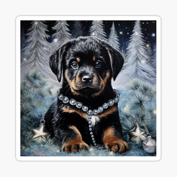"Rottweiler Christmas" Sticker for Sale by Mad Pets | Redbubble