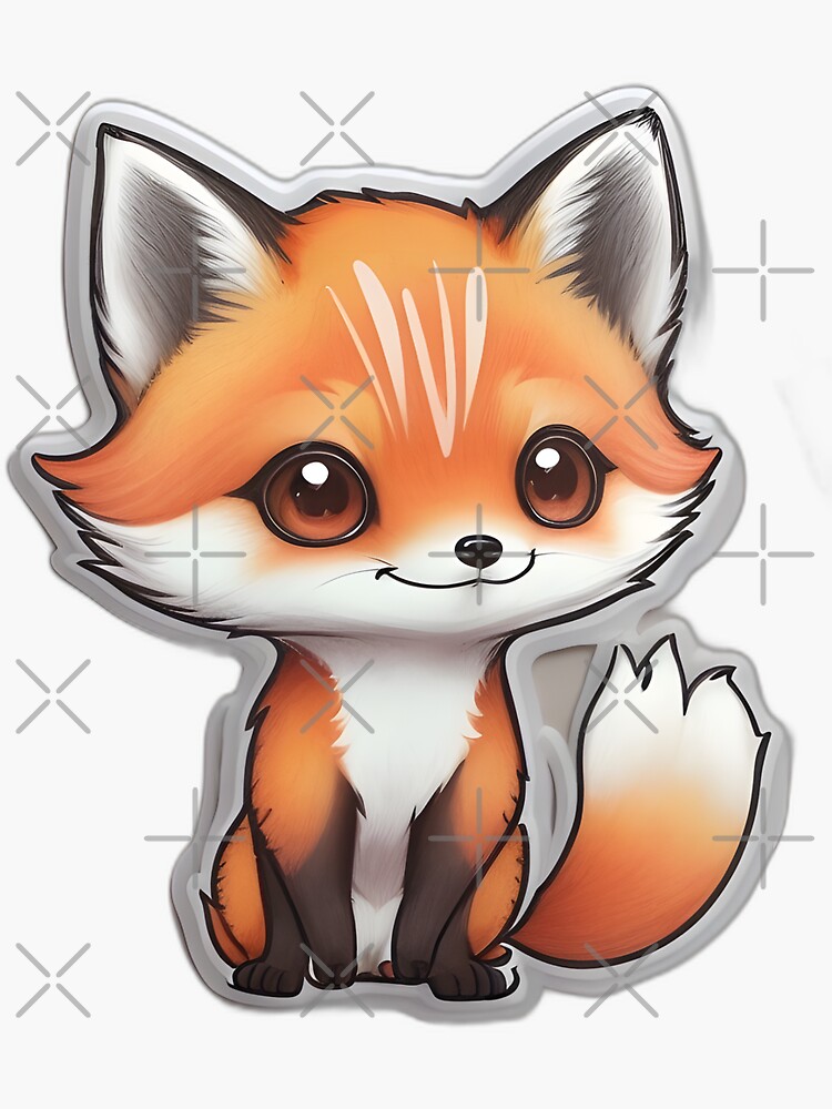 "Cute Red Foxie!" Sticker for Sale by JapKo | Redbubble