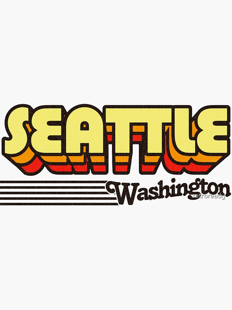 "Seattle, Washington | Retro Stripes" Sticker for Sale by retroready ...
