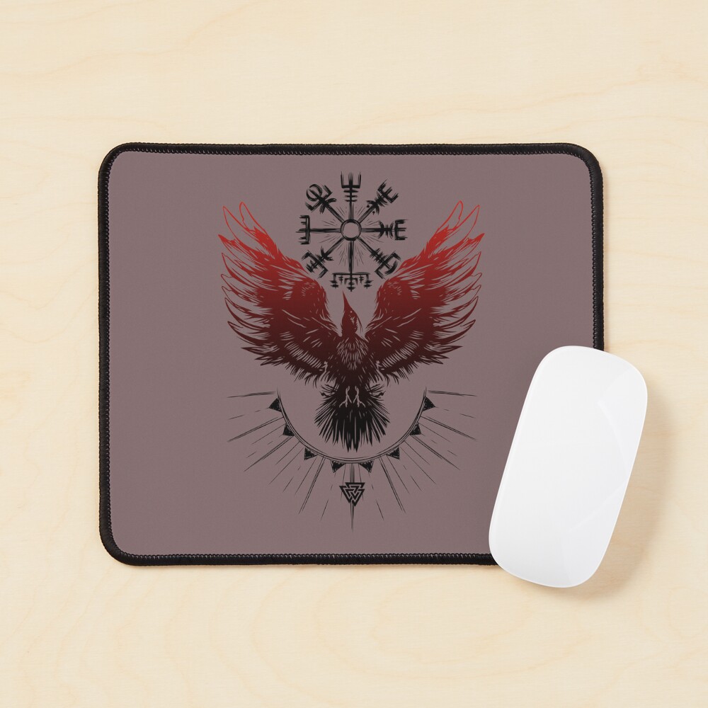 "Viking raven blood raven with vegvisir and valknut" Poster by ...