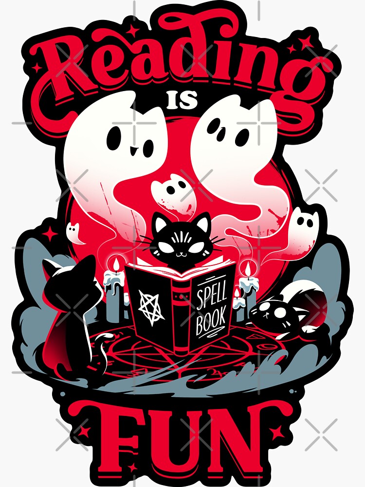"Occult Reading - Evil Cats Book Ritual" Sticker for Sale by Snouleaf ...