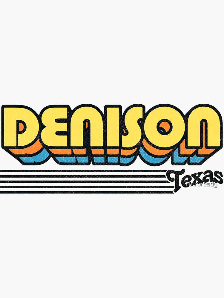 "Denison, Texas | Retro Stripes" Sticker for Sale by retroready | Redbubble
