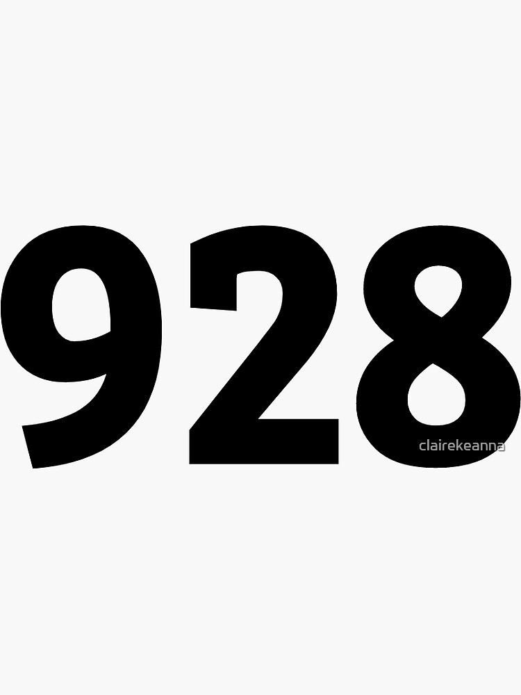 "928" Sticker by clairekeanna | Redbubble