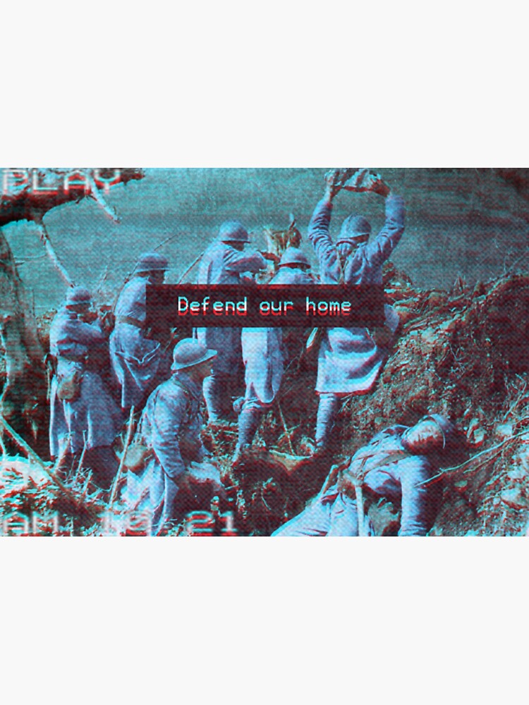 "Defend Our Home Glitch Art" Sticker for Sale by sebway2go | Redbubble