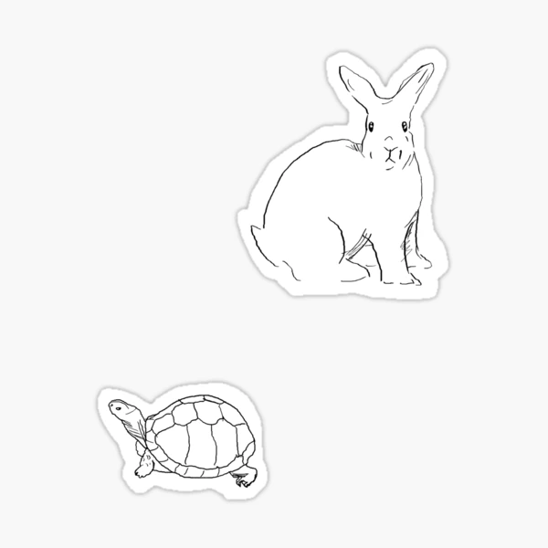 Turtle Rabbit Throttle Tattoos Line Art Illustration Of A Turtle And A