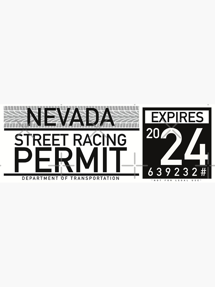 "Nevada Street Racing “permit” Club" Sticker for Sale by Bjammer ...