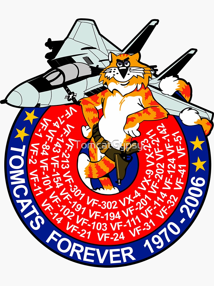 "F-14 Tomcat - Tomcat Forever 1970-2006 - Clean Style" Sticker for Sale ...