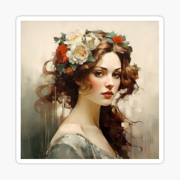 "Flower Girl" Sticker for Sale by LadybellVintage | Redbubble