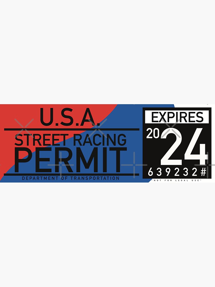 "USA Street Racing “permit” Club" Sticker for Sale by Bjammer | Redbubble