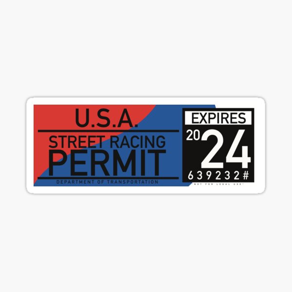 "USA Street Racing “permit” Club" Sticker for Sale by Bjammer | Redbubble