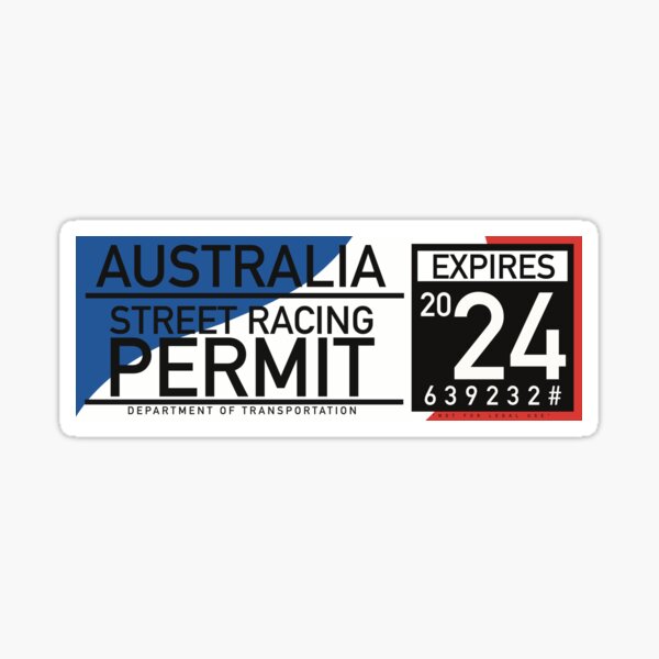 "Australia Street Racing “permit” Club" Sticker for Sale by Bjammer ...
