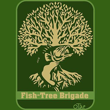 "Fish Tree Brigade Patch" Sticker for Sale by OtaP-Store | Redbubble