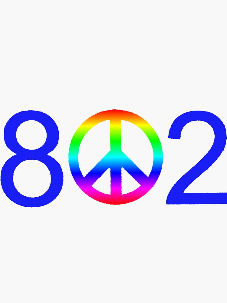 "Vermont Rainbow Peace 802 Area Code" Sticker for Sale by ...
