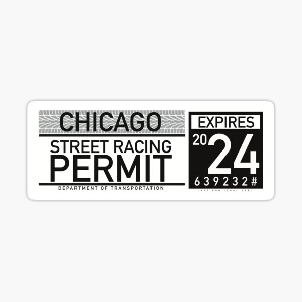 "Chicago Street Racing “permit” Club" Sticker for Sale by Bjammer ...