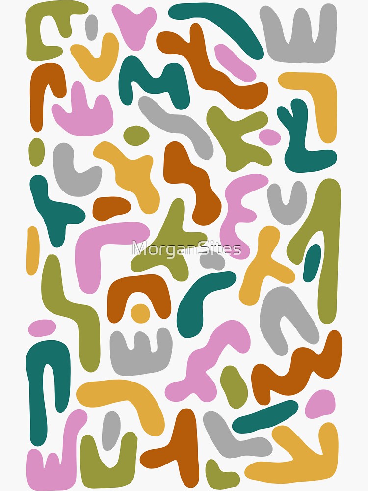 "Abstract Colorful Organic Blob Pattern" Sticker for Sale by ...