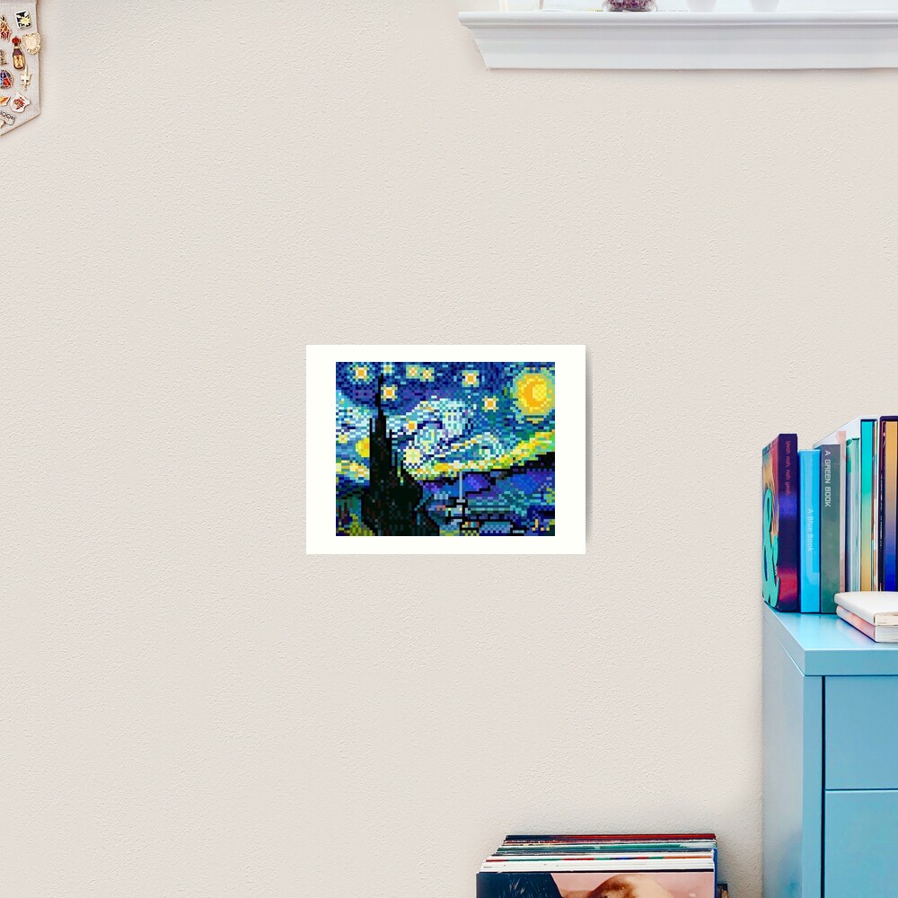 "Starry Night Pixel" Art Print by Giocor86 | Redbubble