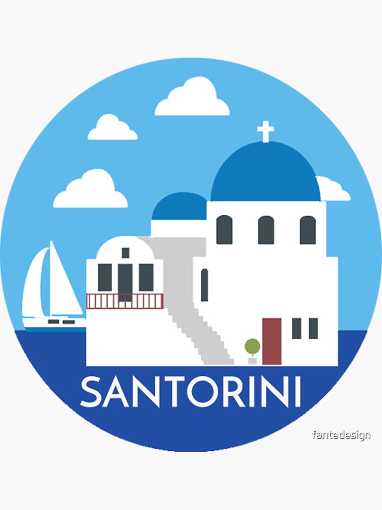 "Santorini Greece" Sticker for Sale by fantedesign | Redbubble