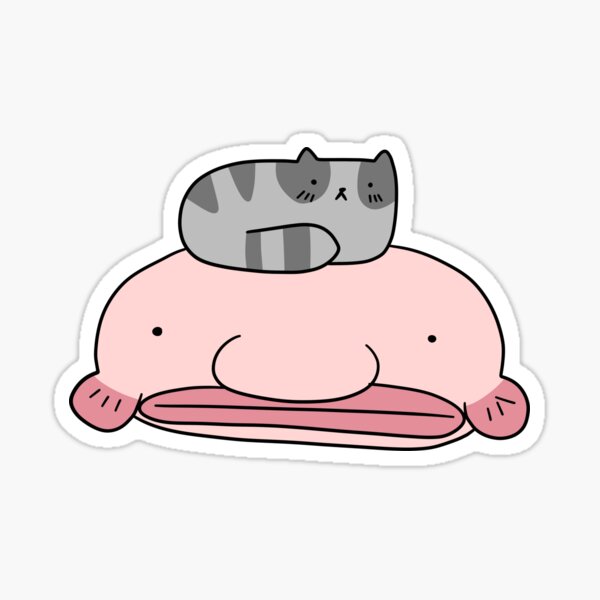 "Blobfish and Little Cat" Sticker for Sale by SaradaBoru | Redbubble