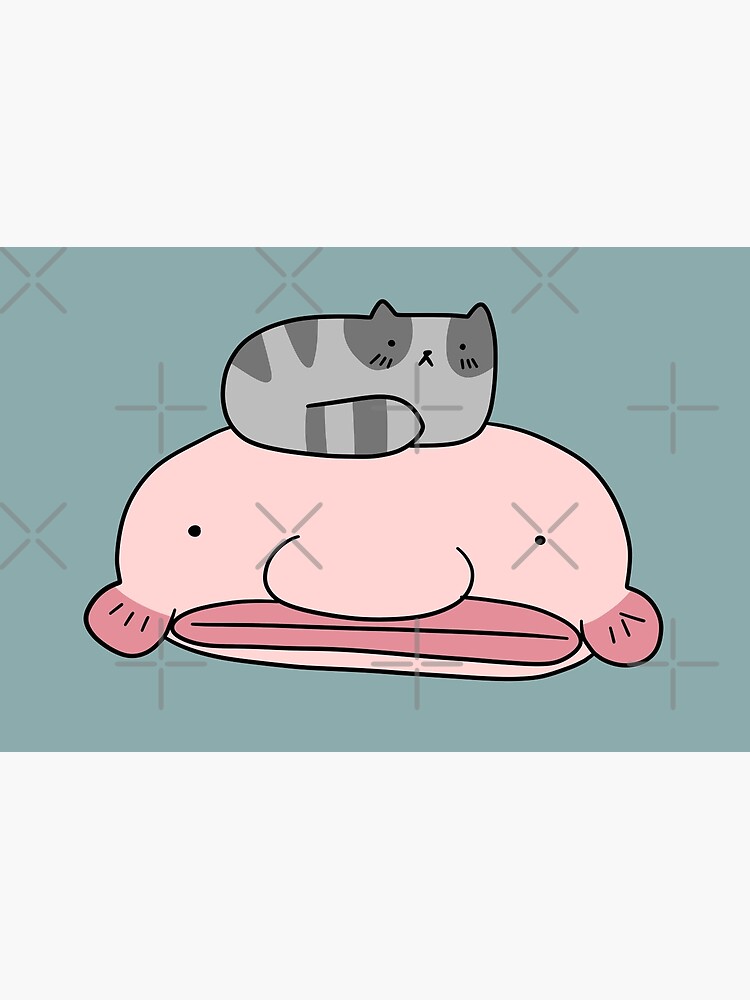 "Blobfish and Little Cat" Art Print by SaradaBoru | Redbubble