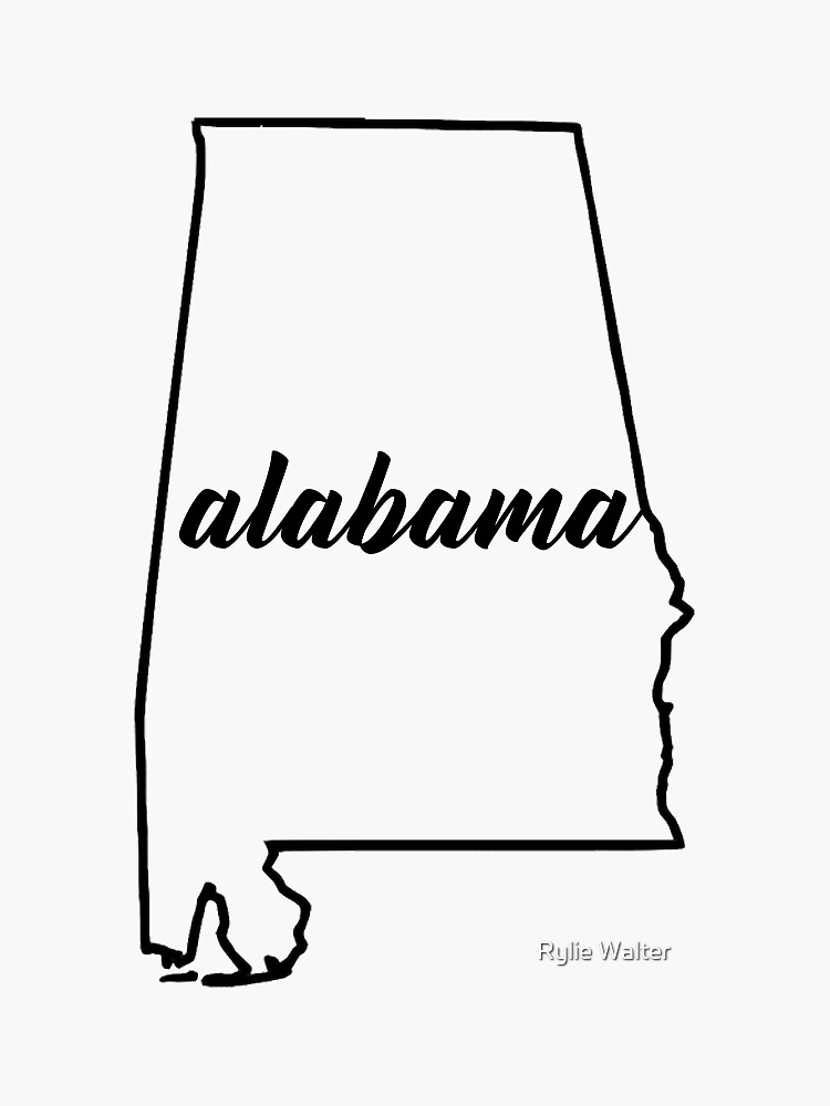 "Alabama Outline" Sticker for Sale by rylie-walter | Redbubble