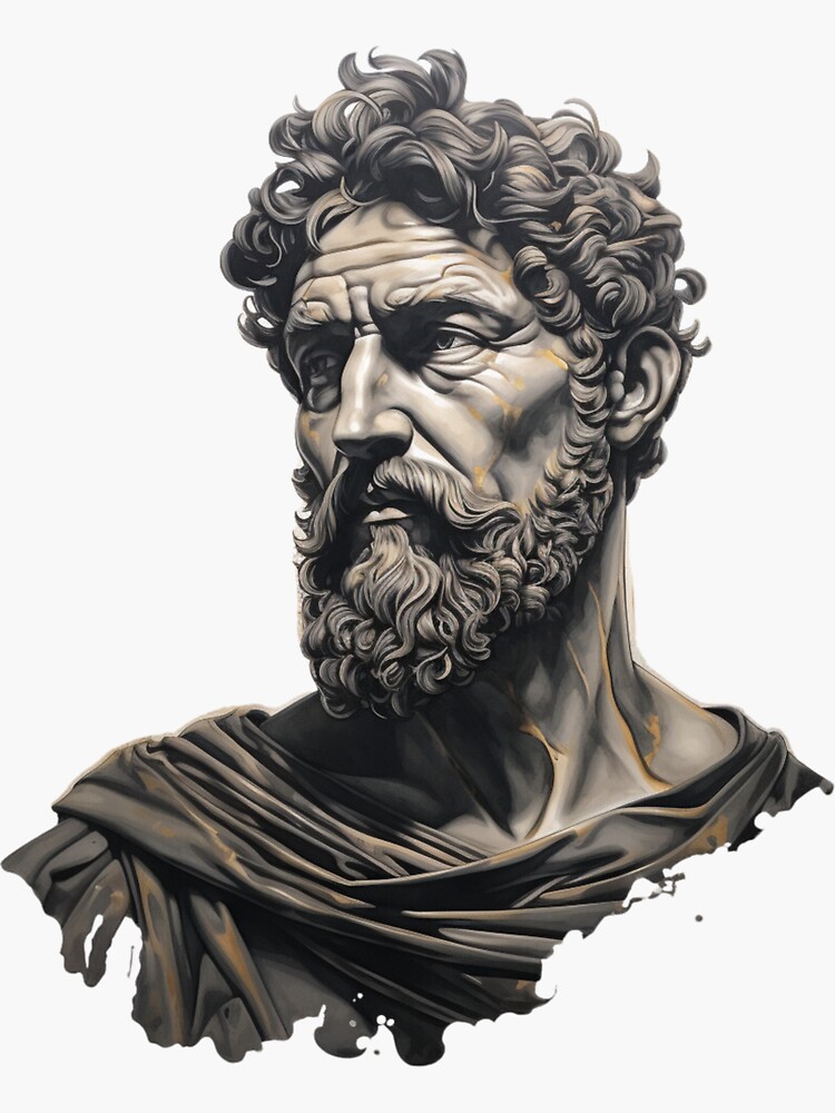 "Marcus Aurelius - Auric Sculpture" Sticker for Sale by Th3-Muma ...