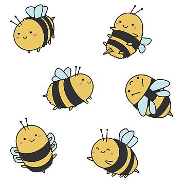 "Cute Bee Sticker Pack" Sticker for Sale by arrowroses | Redbubble
