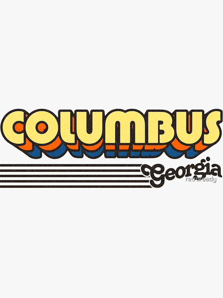 "Columbus, Georgia | Retro Stripes" Sticker by retroready | Redbubble