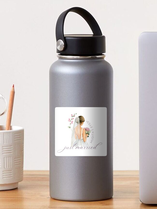 "Floral "Just married" Wedding Day Wishes & Proposal Bride Sticker ...