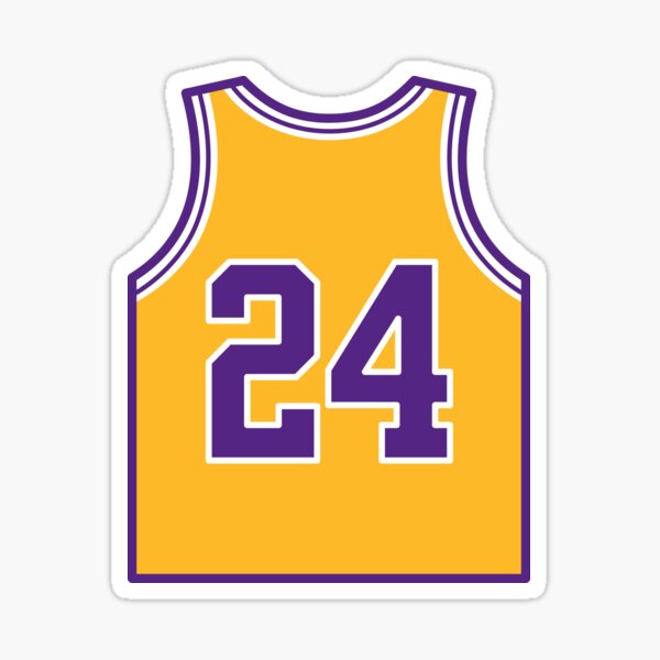 "#24 basketball jersey" Sticker for Sale by Tarroi | Redbubble