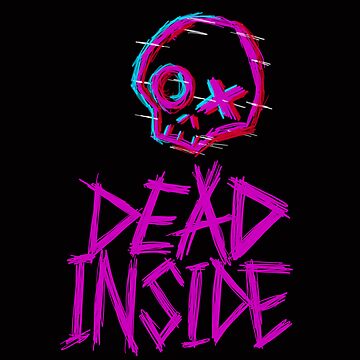 "Dead Inside Skull Glitch Graphic" Sticker for Sale by TechniCat9935 ...