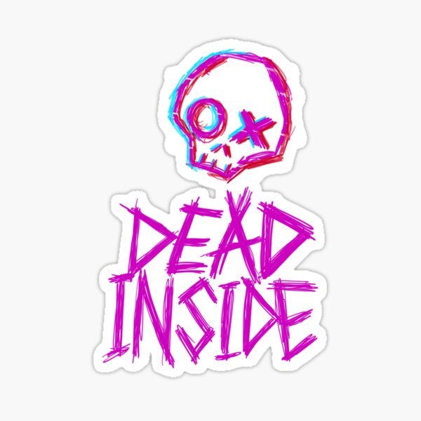 "Dead Inside Skull Glitch Graphic" Sticker for Sale by TechniCat9935 ...