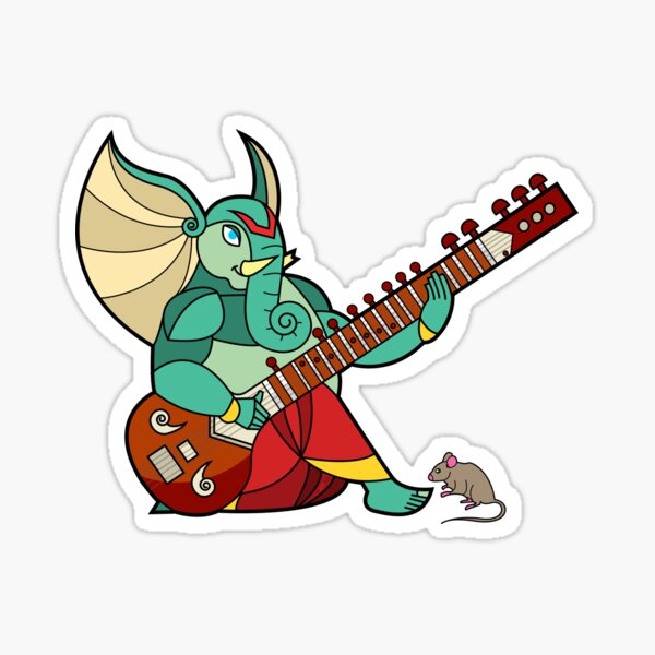 "Ganesha Sitar" Sticker for Sale by artkarthik | Redbubble