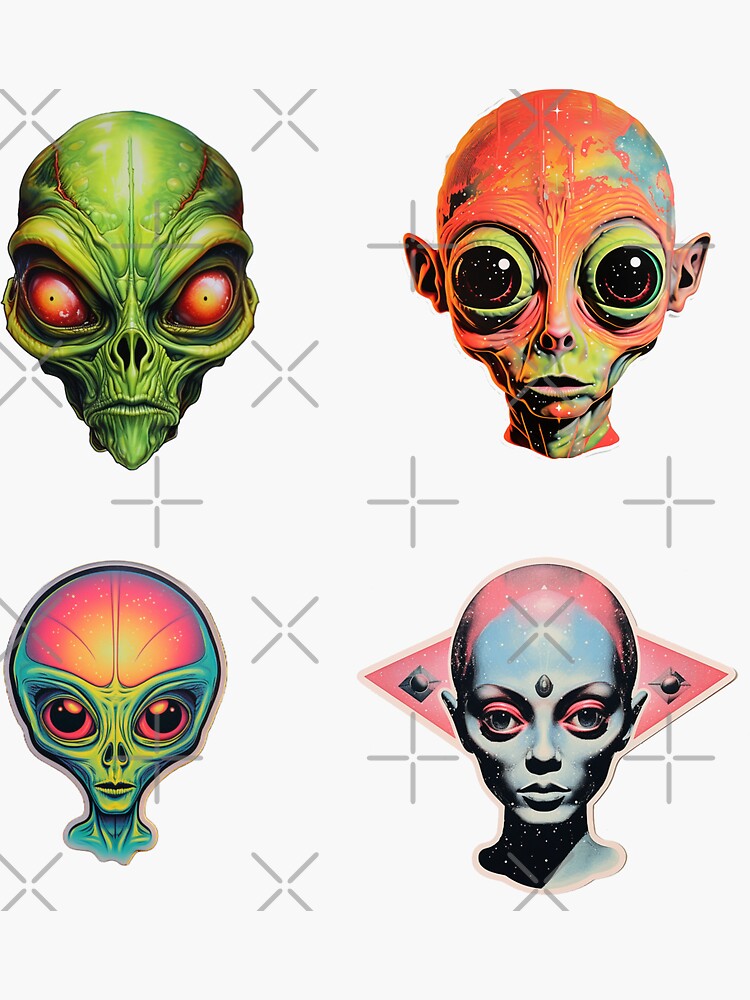 "Artistic Alien Pack" Sticker for Sale by ryansplan | Redbubble