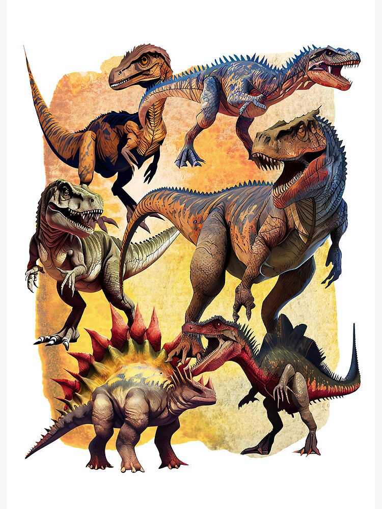 "Dinosaur collage" Art Board Print for Sale by Lorraine Glanz | Redbubble