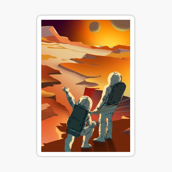 "Explore Mars and its Moons" Sticker for Sale by coderman | Redbubble