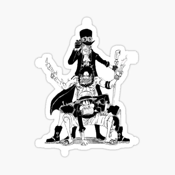 "One Piece Luffy Ace Sabo" Sticker by HalloweenShopp | Redbubble
