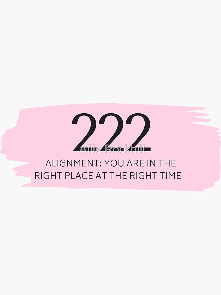 "222 Angel Number pink" Sticker for Sale by Allie Rockhill | Redbubble