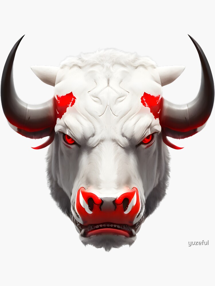 "Eyes of Anguish: The Piercing Stare of the Ivory Beast" Sticker for ...